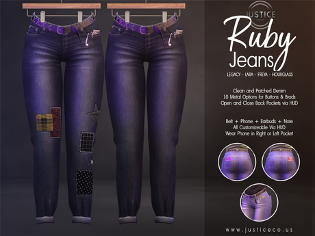 Second Life Marketplace - [JUSTICE] RUBY JEANS - DARK INDIGO